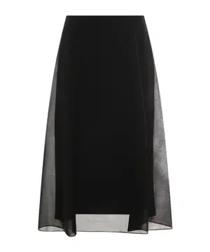 Brunello Cucinelli Flared Hem Midi Skirt - Black