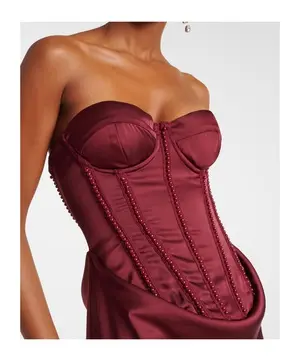 ROTATE BY BIRGER CHRISTENSEN Draped Corset Dress