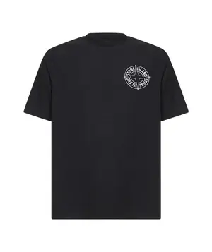 Stone Island Logo Printed Crewneck T-shirt