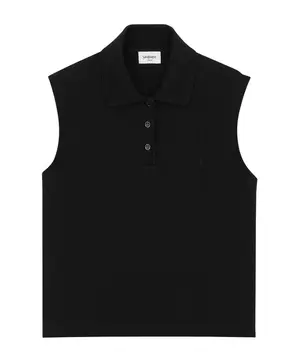 Saint Laurent Cassandre Piqué Polo Shirt - Black
