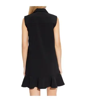 GANNI Twill Suiting Mini Dress With Ruffled Hem