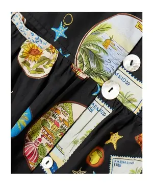 Farm Rio Printed Cotton Midi Skirt