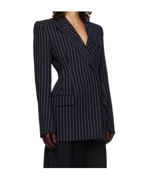 MUGLER Pinstripe Double-breasted Jacket