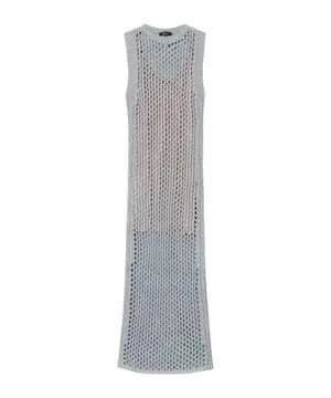 TWINSET Long Lurex-mesh Midi Dress