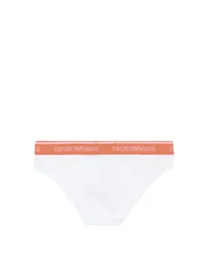 Emporio Armani Logo Embroidered Underwear - White