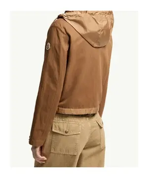 Moncler Collared Button-up Hooded Jacket - Light Brown