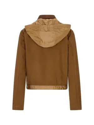 Moncler Collared Button-up Hooded Jacket - Light Brown