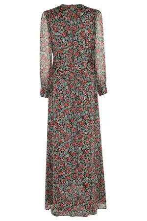 Rixo V-neck Floral Printed Long Sleeve Maxi Dress - Multicolor