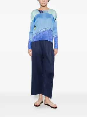 Issey Miyake Wide Leg Pleated Trousers