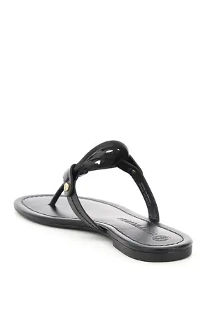 Tory Burch Miller Logo Flat Sandals - Black