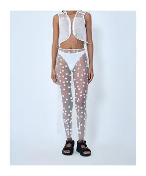 Cecilie Bahnsen Blossom Sheer Appliquéd Skirt