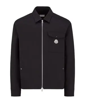 Moncler Zip-up Gabardine Shirt Jacket - Black