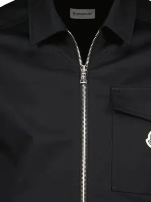 Moncler Zip-up Gabardine Shirt Jacket - Black