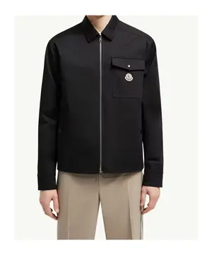 Moncler Zip-up Gabardine Shirt Jacket - Black