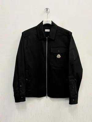 Moncler Zip-up Gabardine Shirt Jacket - Black