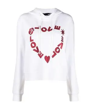 Moschino Heart Logo Print Hooded Hoodie