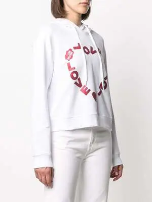 Moschino Heart Logo Print Hooded Hoodie