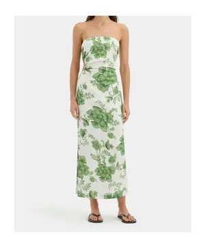SIR. Gardella Strapless Midi Dress With Floral Print