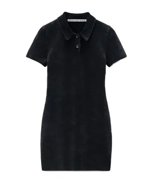 Alexander Wang Ribbed Polo Dress With Short Sleeves