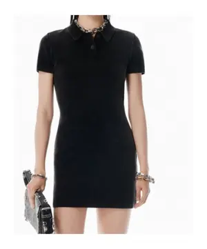 Alexander Wang Ribbed Polo Dress With Short Sleeves