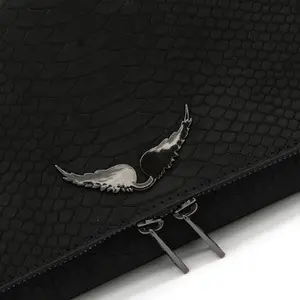 Zadig&Voltaire Logo Plaque Embossed Shoulder Bag - Black