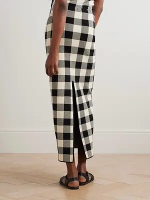Posse Pippa Checked Jacquard-knit Maxi Skirt - Traditional Check
