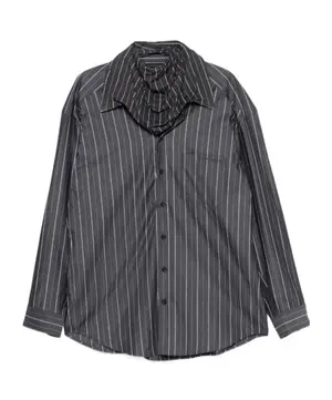 Y/project Striped Shirt With Draped Collar