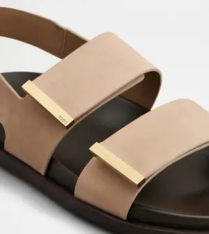 TOD'S Bar Strap Slingback Sandals - Pink