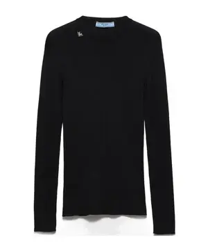 Prada Long Sleeve Ribbed Crewneck Jumper