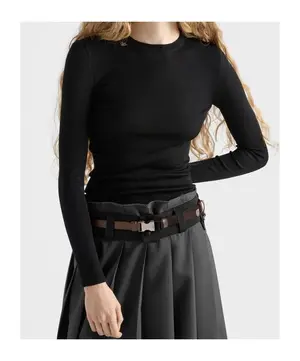 Prada Long Sleeve Ribbed Crewneck Jumper