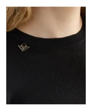 Prada Long Sleeve Ribbed Crewneck Jumper