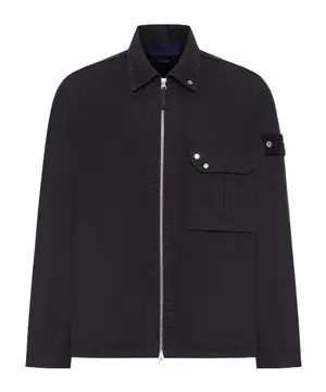 Stone Island Zipped Denim Overshirt