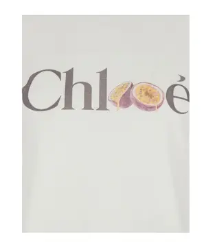 Chloé Logo Printed Crewneck T-shirt - White
