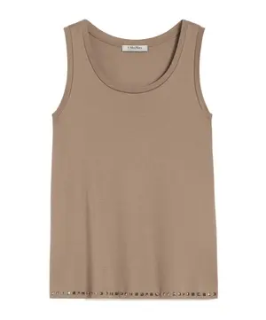 Max Mara Embellished Sleeveless Top - Hazelnut Brown