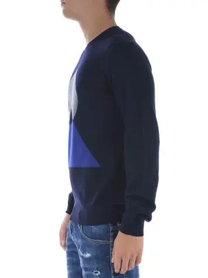 Kenzo Geometric Pattern Crew Neck Sweater - Black