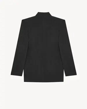 Saint Laurent Double-breasted Peak Lapel Jacket - Black