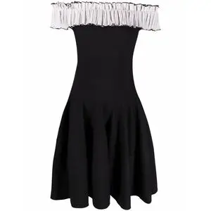 Alexander McQueen Off-shoulder Flared Dress