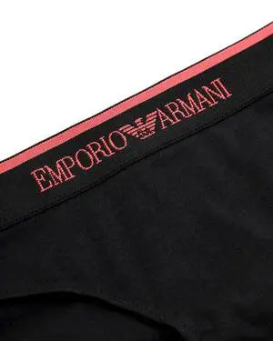 Emporio Armani Logo-embroidered Briefs - Black