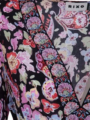 Rixo Long Sleeve V-neck Floral Maxi Dress