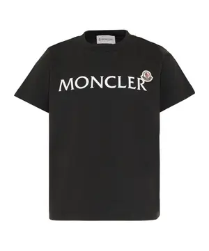 Moncler Logo Printed Crewneck T-shirt - Black