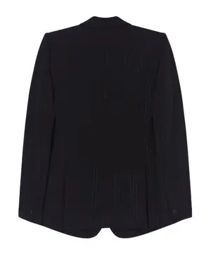 Emporio Armani Striped Single-breasted Blazer - Black