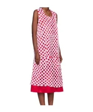 Comme Des Garçons Sleeveless Knotted Mesh Overlay Dress