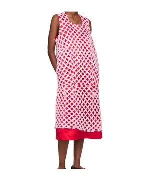 Comme Des Garçons Sleeveless Knotted Mesh Overlay Dress