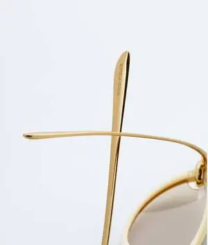 Bottega Veneta Knot Cat Eye Sunglasses - Beige/gray