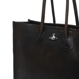 VIVIENNE WESTWOOD Orb Plaque Tote Bag - Dark Brown