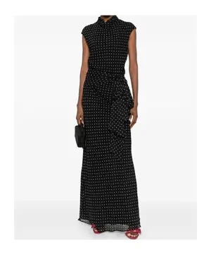 ROTATE BY BIRGER CHRISTENSEN Sleeveless Polka Dot Maxi Dress