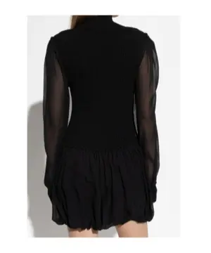FRAME Sheer-sleeve Mini Dress