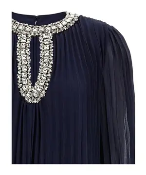 SELF-PORTRAIT Chiffon Feather Midi Dress