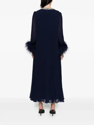 SELF-PORTRAIT Chiffon Feather Midi Dress
