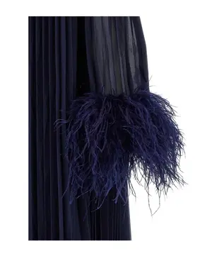SELF-PORTRAIT Chiffon Feather Midi Dress